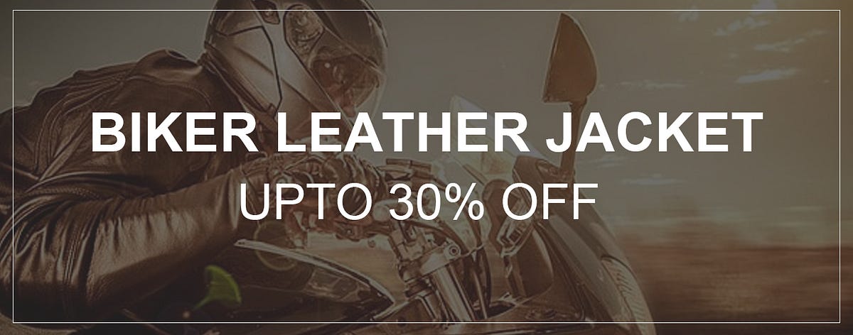 Men's Biker Leather Jacket - Emily Jack - Medium