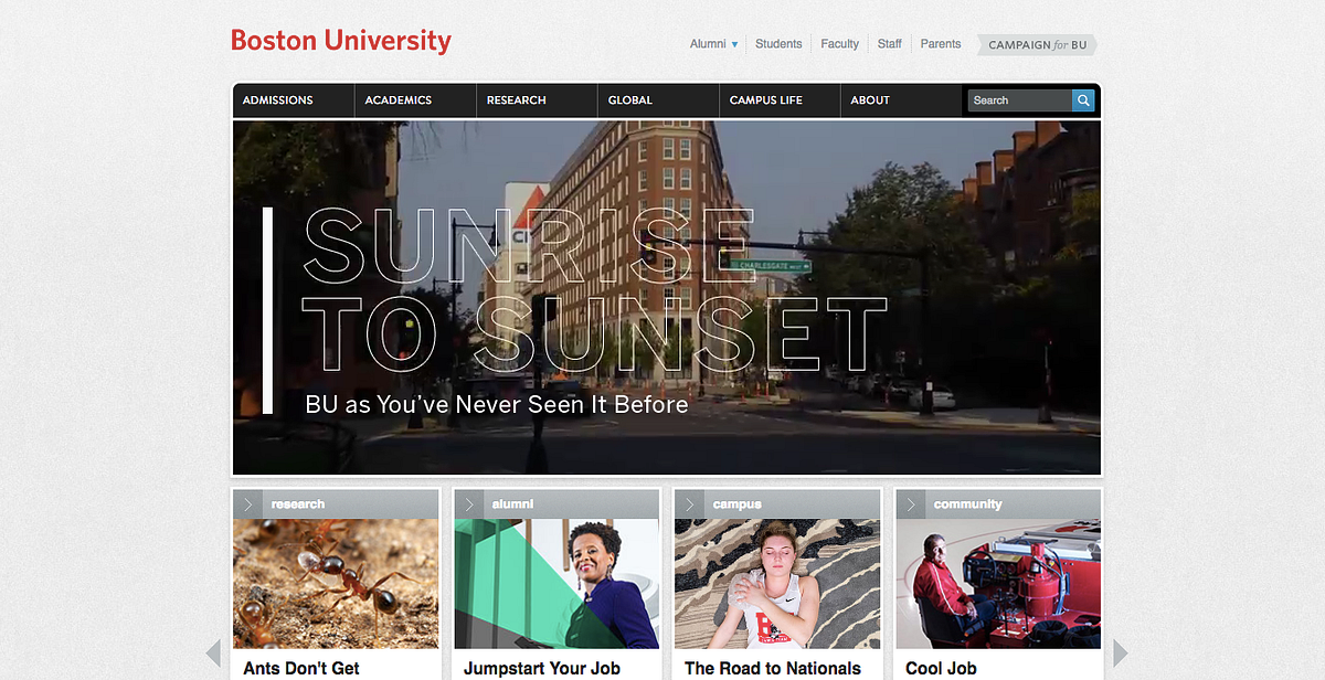 Study case about Boston University website | by Amandine Laville | Medium