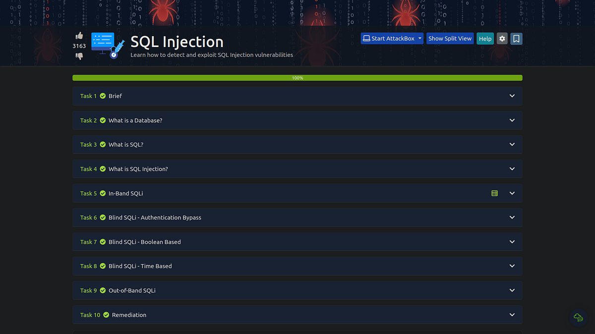 ‘SQL Injection’ room solved. - Armgddn - Medium