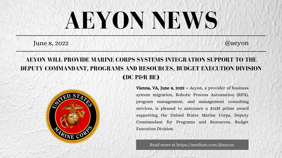 Aeyon will provide Marine Corps Systems Integration Support to the ...