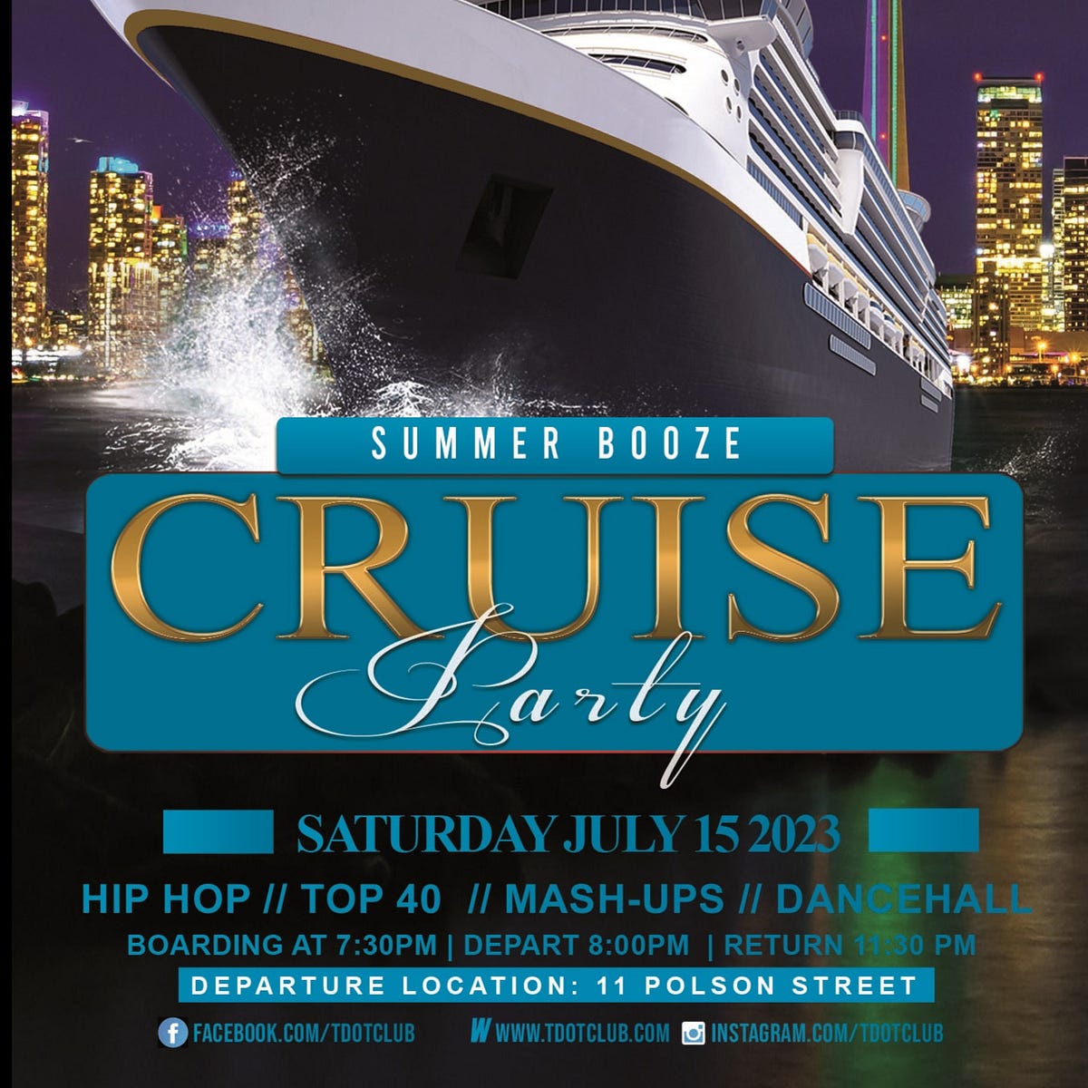 Tdotclub Summer Booze Cruise - Ticketgateway - Medium