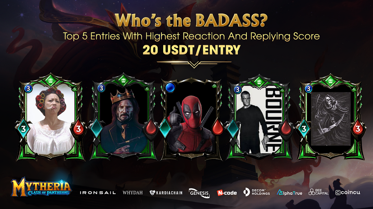 “WHO’S THE BADASS” — TOP 5 WINNER ANNOUNCEMENT | by Mytheria | Medium