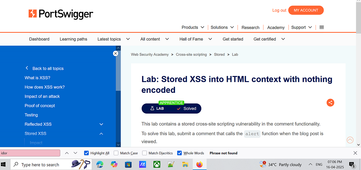 Exploiting Stored XSS — A Walkthrough Using PortSwigger Labs | by Dinesh | Apr, 2025 | Medium