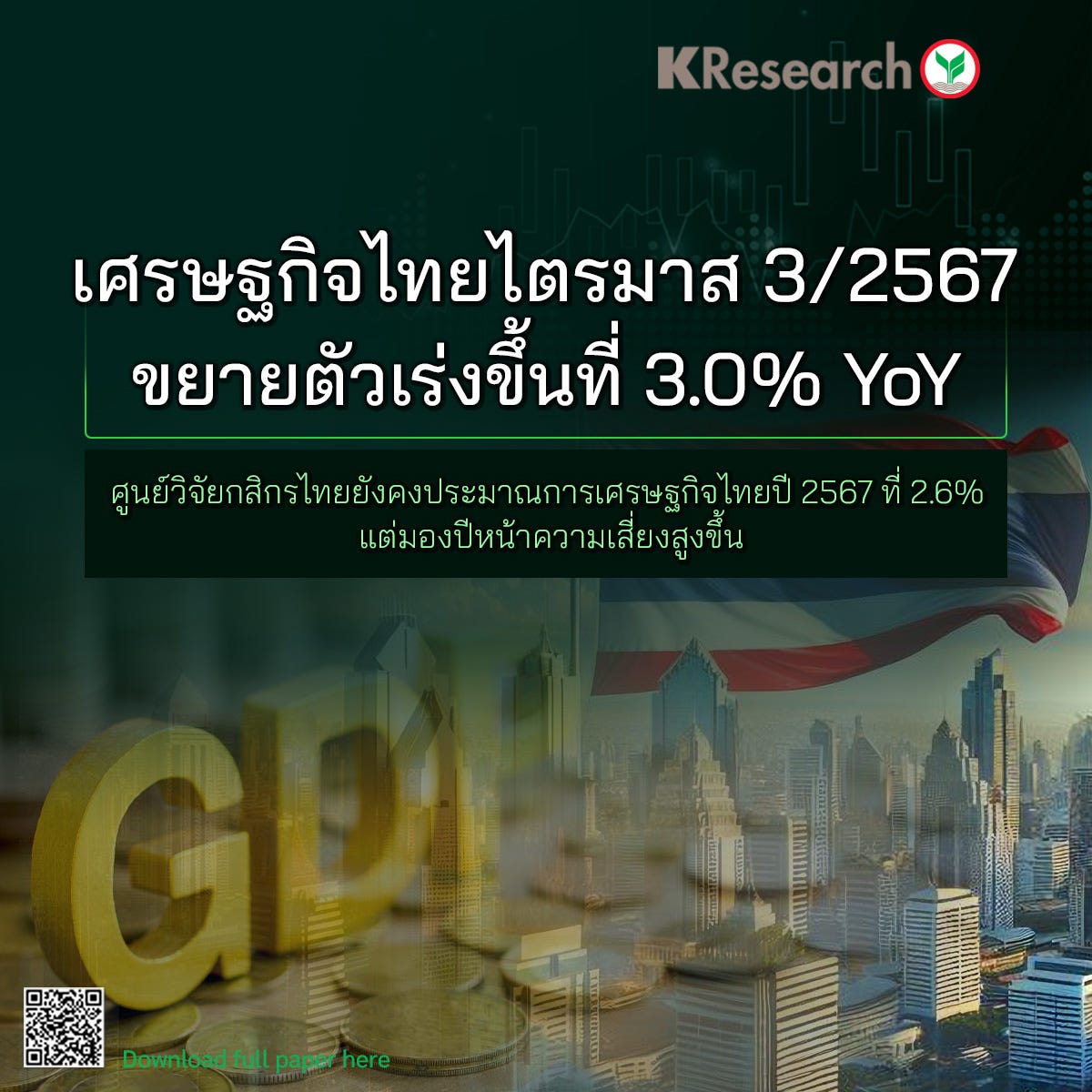 เศรษฐกิจไทยไตรมาส 3/2567 ขยายตัวเร่งขึ้นที่ 3.0% YoY - Magazine CHANGEinto - Medium
