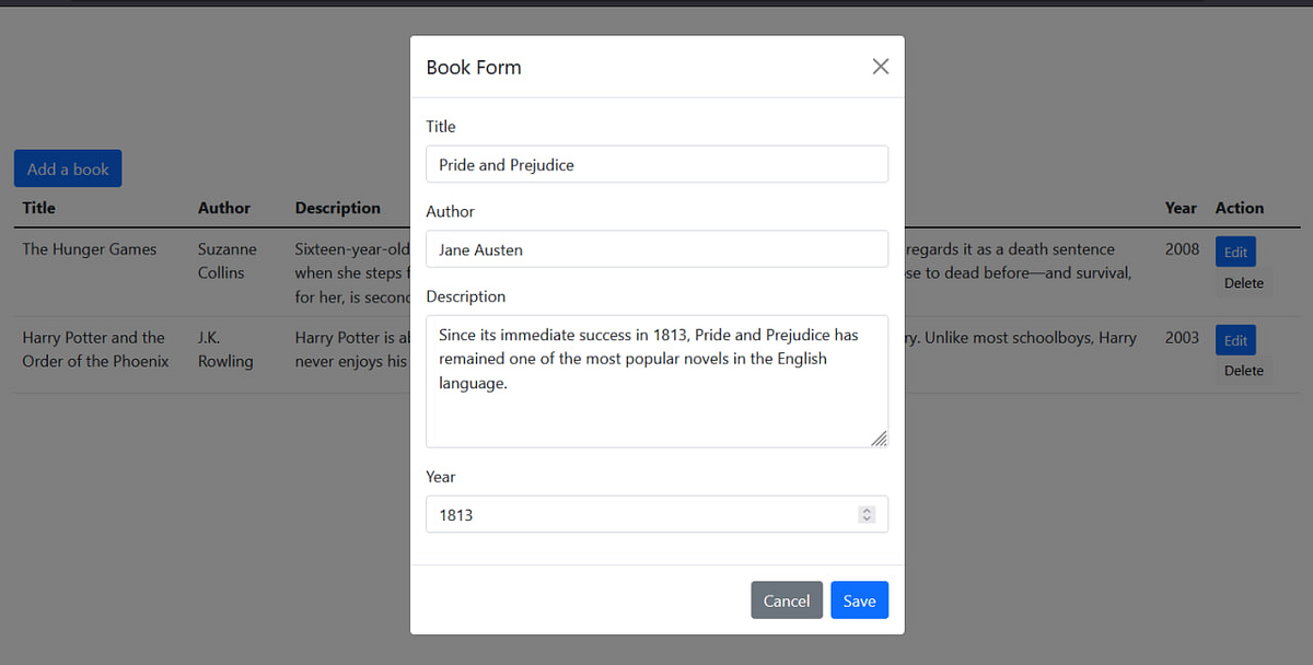 Django CRUD with Bootstrap Modal Form with HTMX | by Adi Ramadhan | Medium
