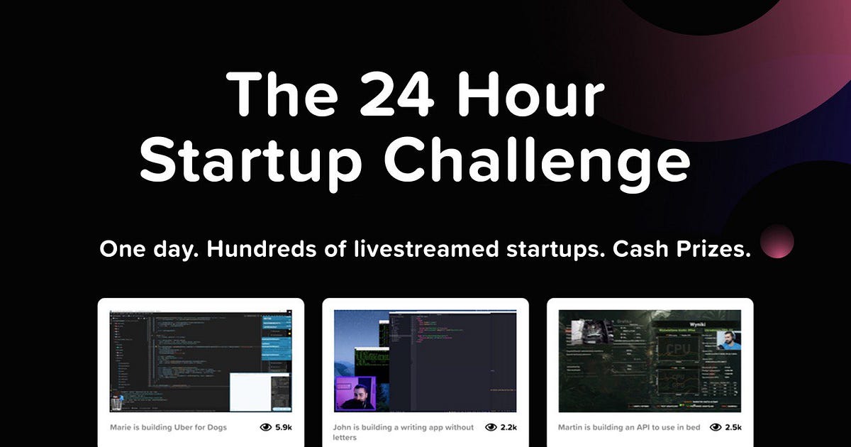 Building a startup in 24 Hours — the #24hrstartup Movement | by Pat Walls | HackerNoon.com | Medium