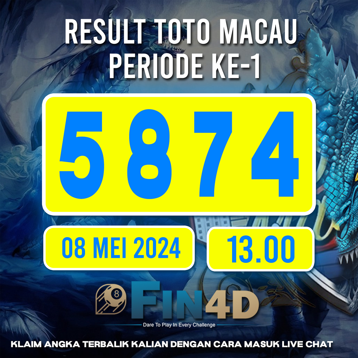 TOTO MACAU 4D PERIODE 1 TANGGAL : 08 MEI 2024 - FIN4D DATA TOGEL - Medium