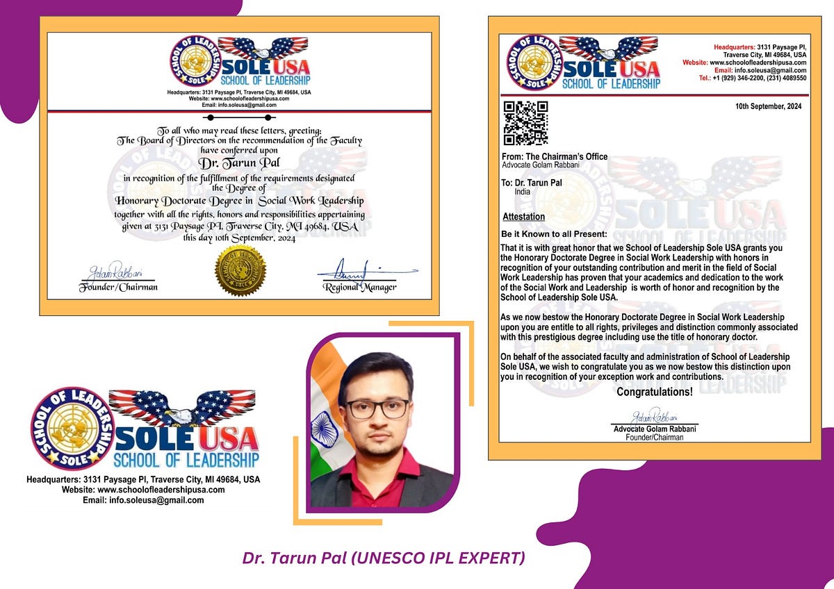 Dr. Tarun Pal Awarded Honorary Doctorate in Social Work Leadership by ...