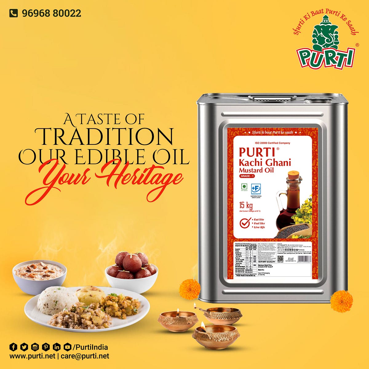 Indulge in the richness of tradition with 𝐏𝐮𝐫𝐭𝐢 𝐊𝐚𝐜𝐡𝐢 𝐆𝐡𝐚𝐧𝐢 Mustard Oil ...