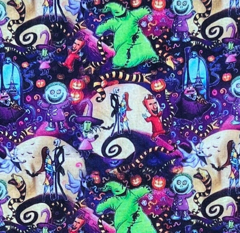 Nightmare Jack Skellington, Sally and Oogie Boogie Print 100% Cotton ...