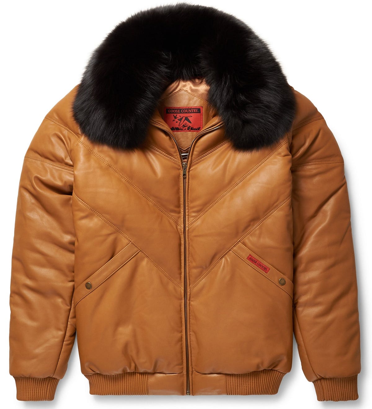 Camel Leather V-Bomber Jacket — Timeless Sophistication - Mready store ...