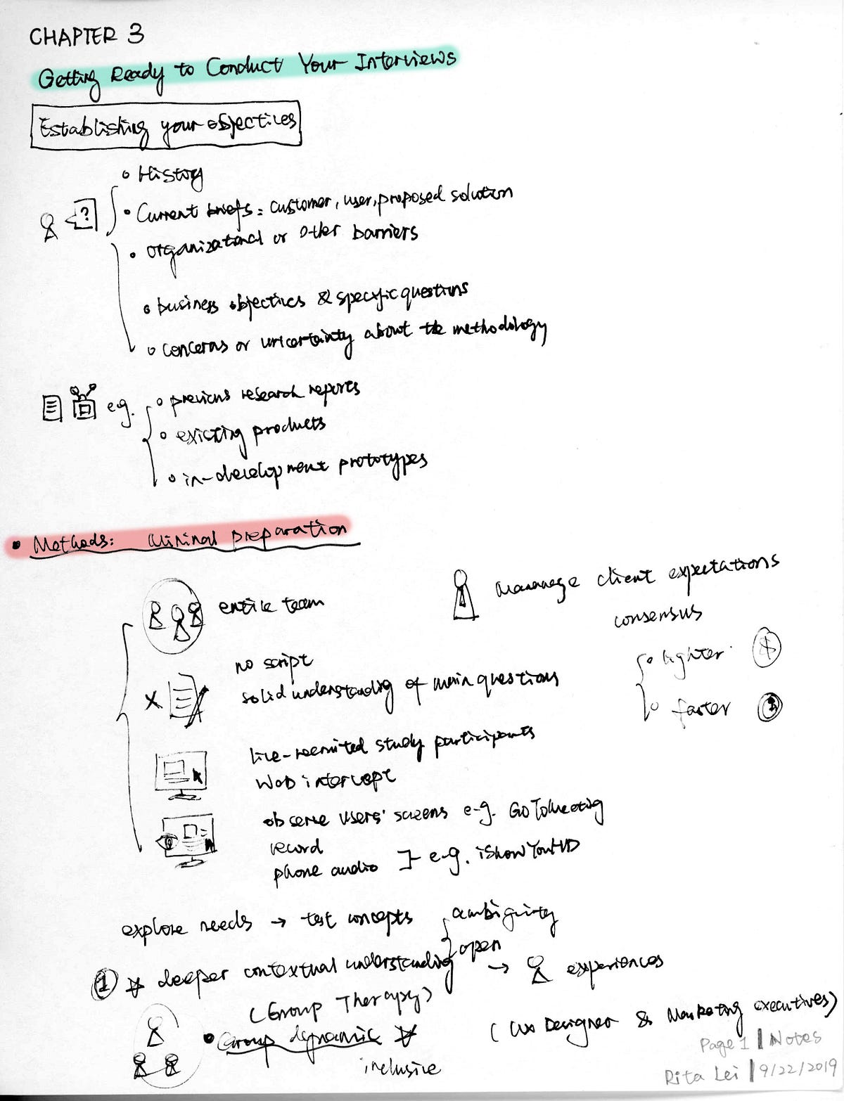 Sketchnotes — Interview Users Chapter 3–6 | by Rita Lei | Medium