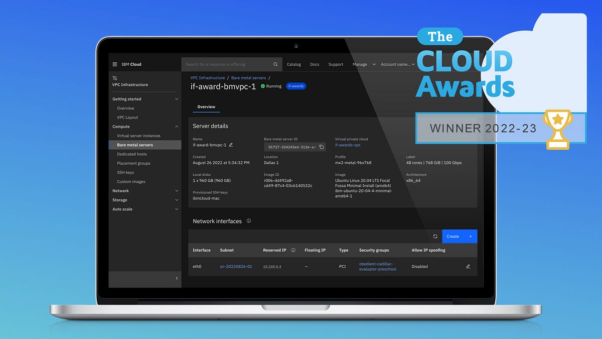 IBM Cloud wins Best Cloud Infrastructure at the 2022–23 Cloud Awards ...