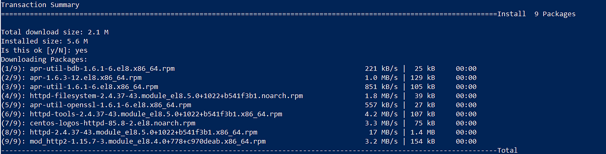 Installing Apache Using Centos 8 Server | by Long Ngan | Medium