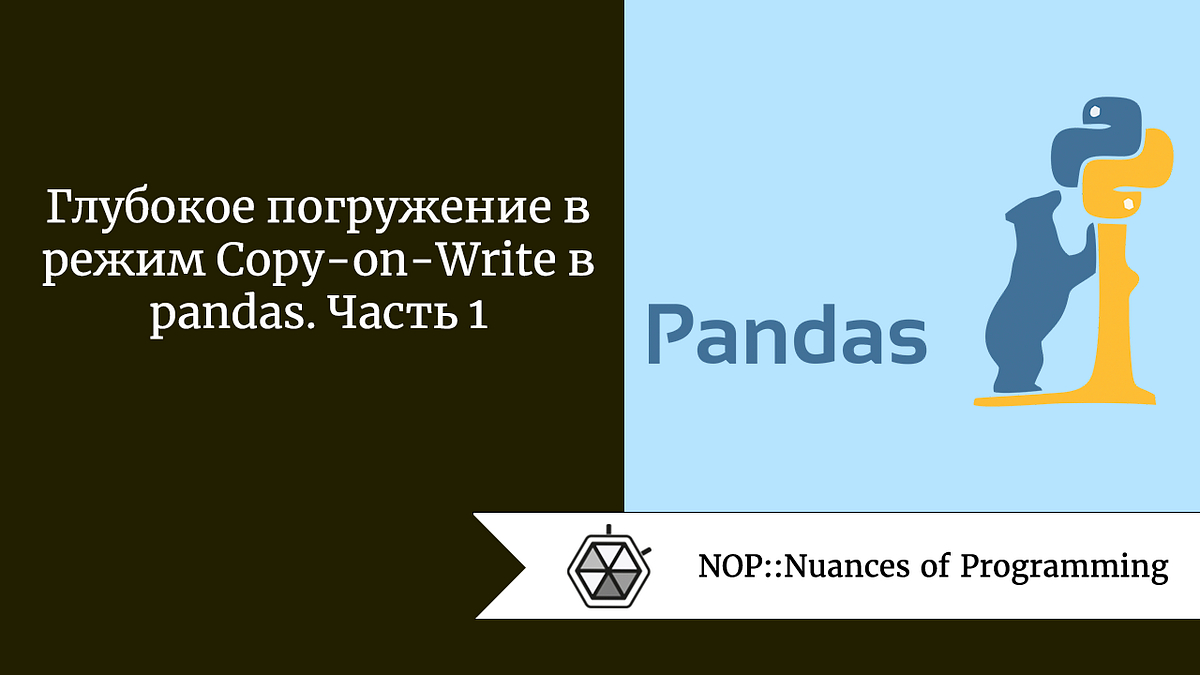 Глубокое погружение в режим Copy-on-Write в pandas. Часть 1 | by Roman | NOP::Nuances of ...