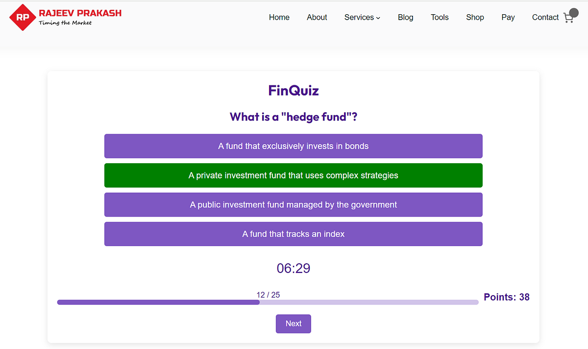 Boost Your Financial IQ with Rajeev Prakash’s New FinQuiz | by Shashi ...