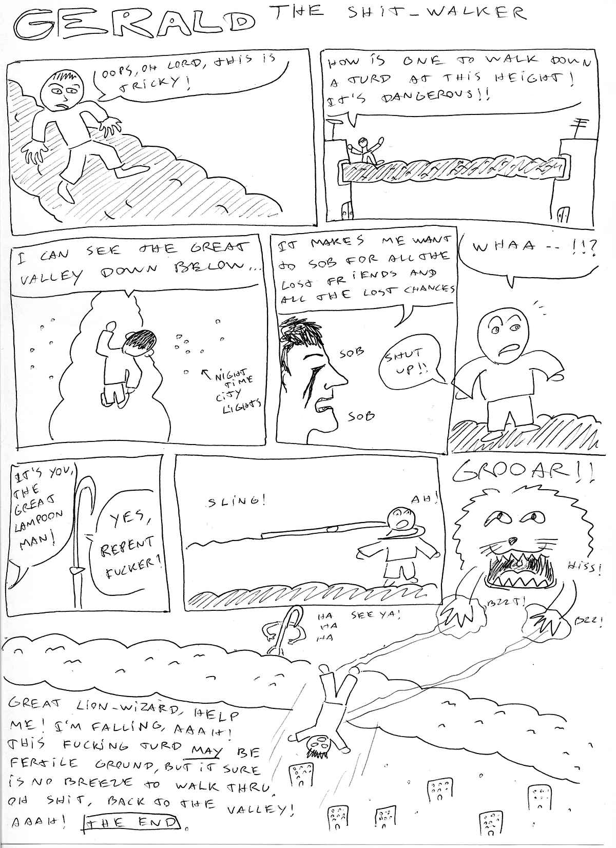 Gerald the shit-walker. Hi-res version… | by Alan Waller | Medium