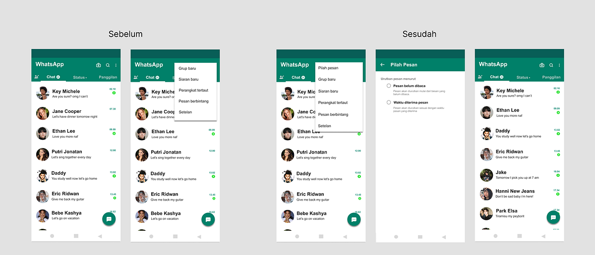 Case Study|Redesign WhatsApp Fitur | by Devina Alya Rizki | Medium