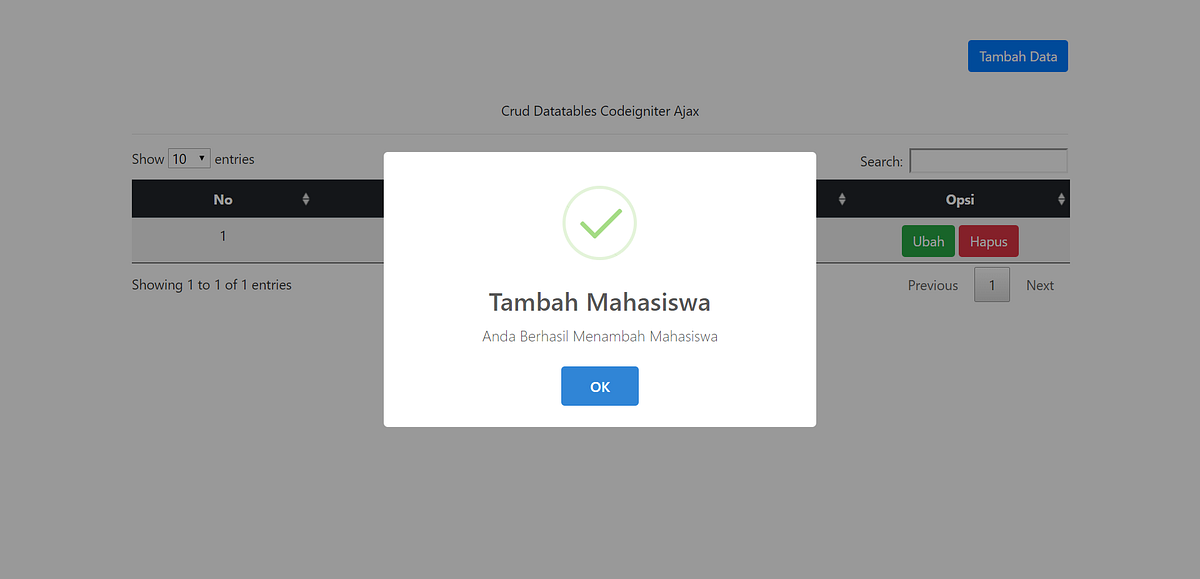 Membuat CRUD Ajax-Codeigniter-Swal-Datatables Part-2 | by Raka Hikmah | Medium