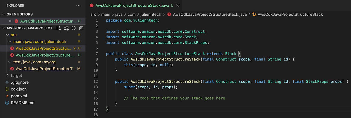 AWS CDK using Java and project directory structure | by Jan Julien ...