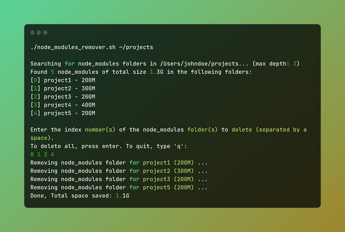 Bash tutorial: Build a cleanup tool for your old node_modules | by ...