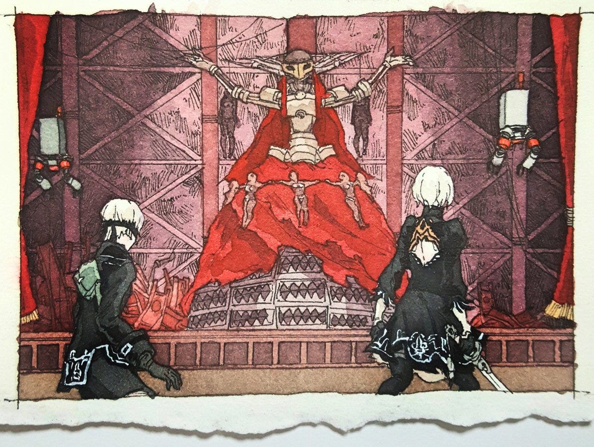 Nier: Automata/C[a]ge of Self. Machines, androids and we | by Comrade ...