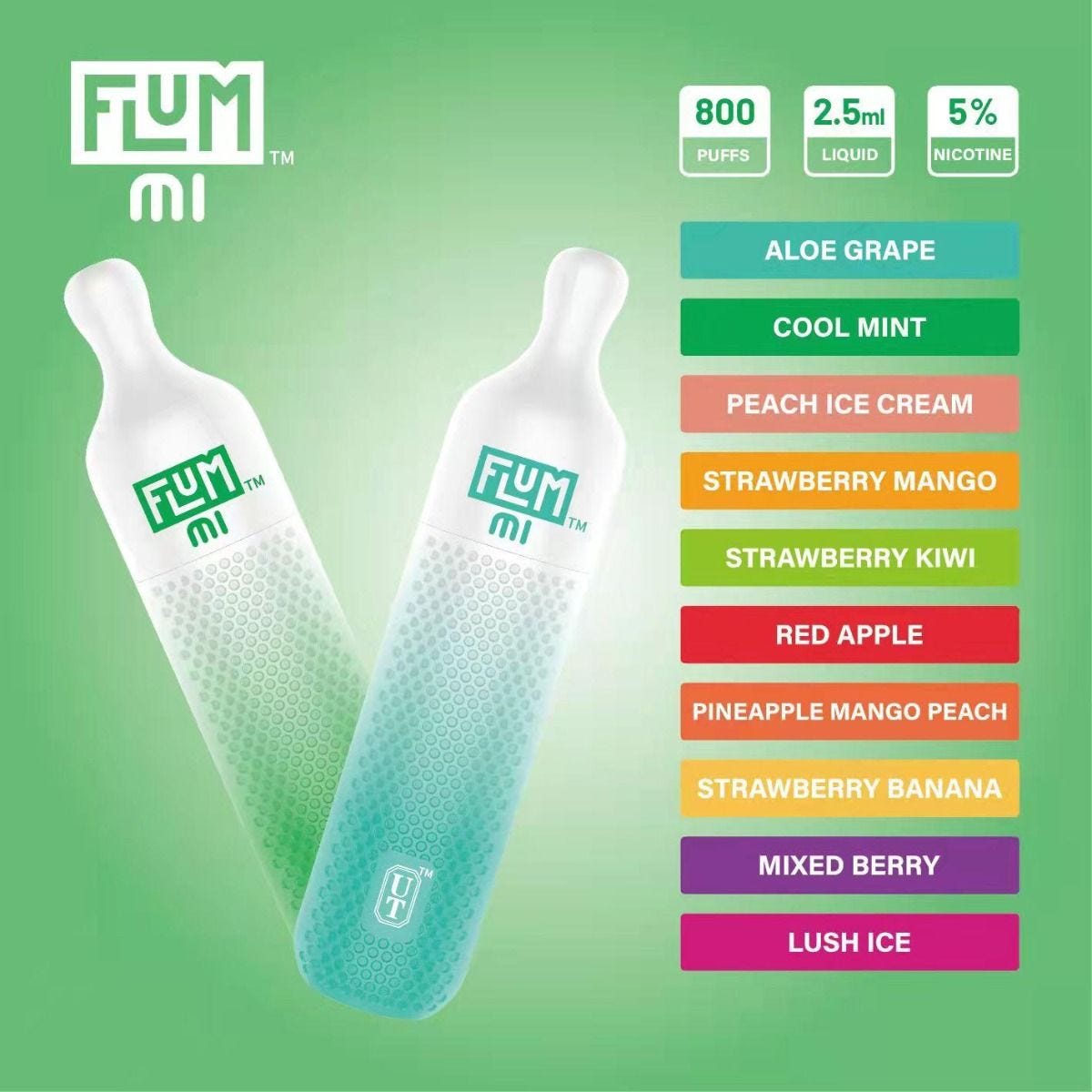 Flum MI Disposable Device 5% — 800 Puffs — 10 Pack - Abbey Abbott - Medium