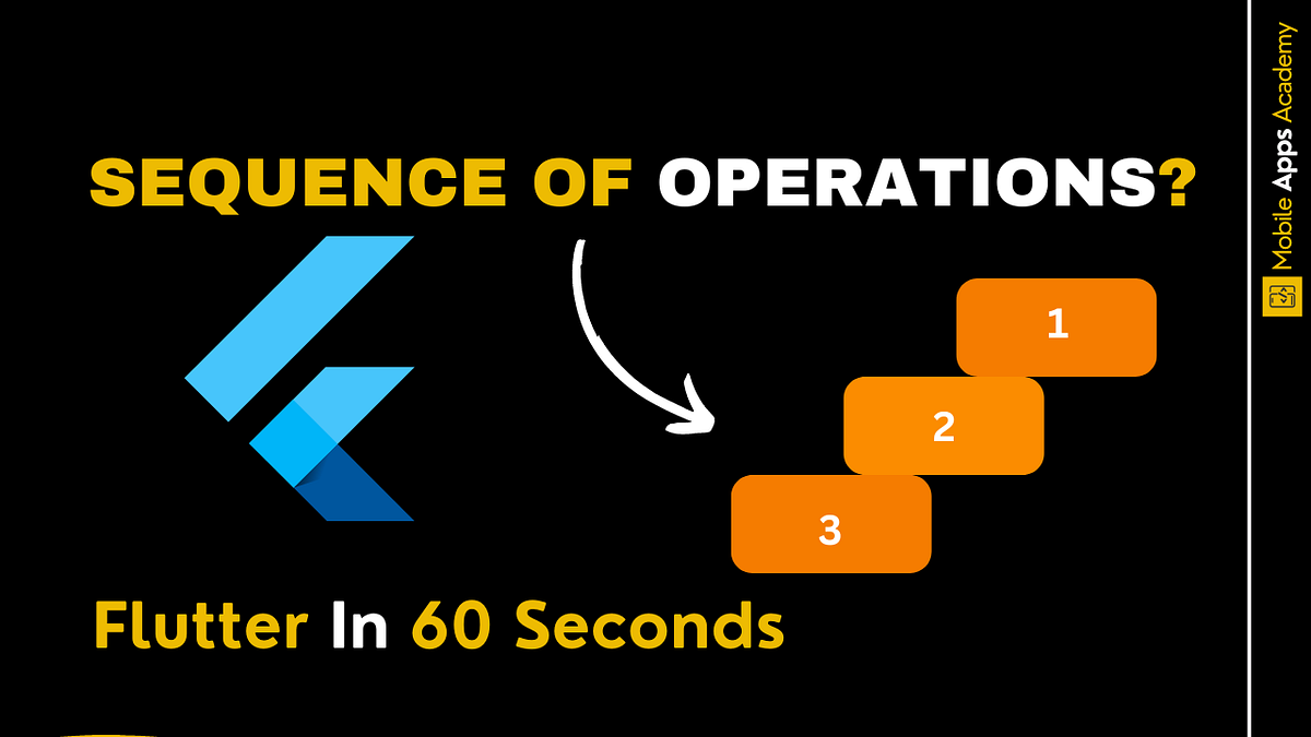 FLUTTER IN 60 SECONDS —Better Way To Sequence Of Operation, #02 - App Development Academy