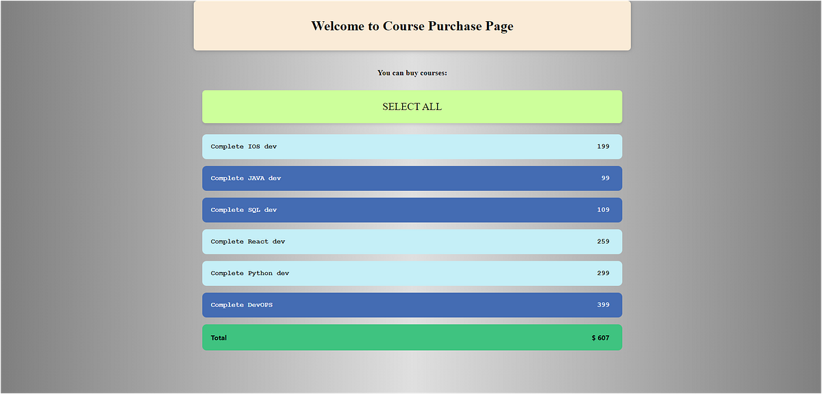 Building My Course Purchase Web App: A Journey with React JS | by ...