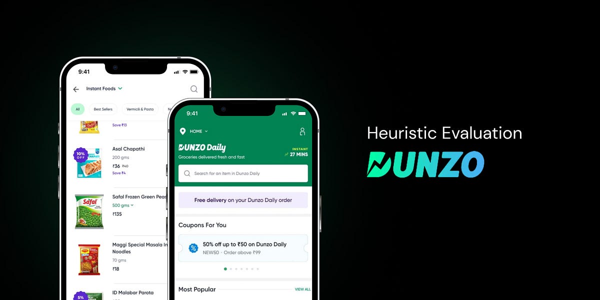 Dunzo delivery app — heuristic evaluation case study | by Iva ...