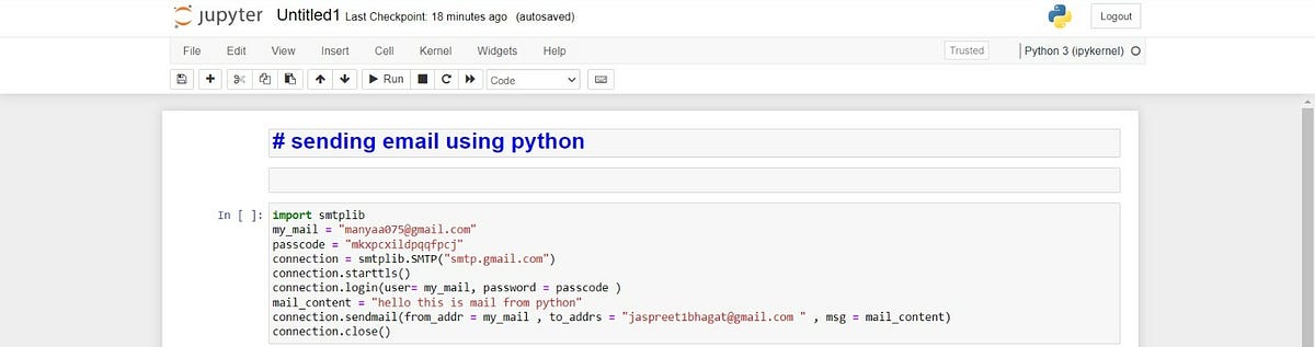 Sending Email Using Python By Manya Agarwal Medium