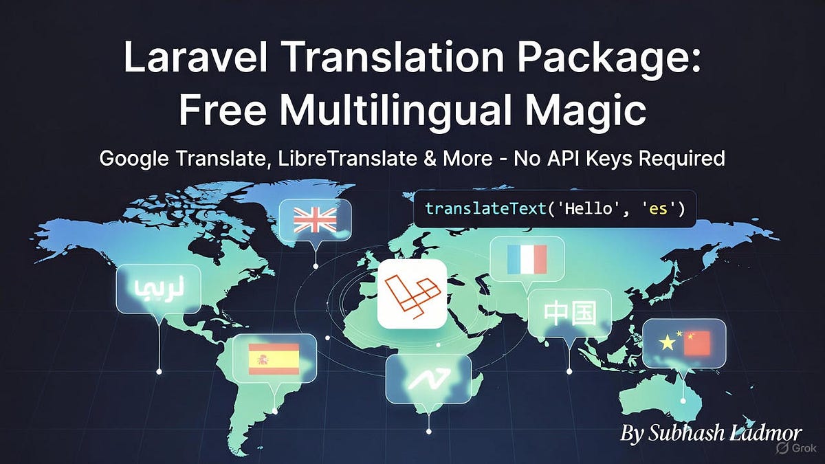 Laravel Translation Package: Free Multilingual Support with Google Translate, LibreTranslate ...