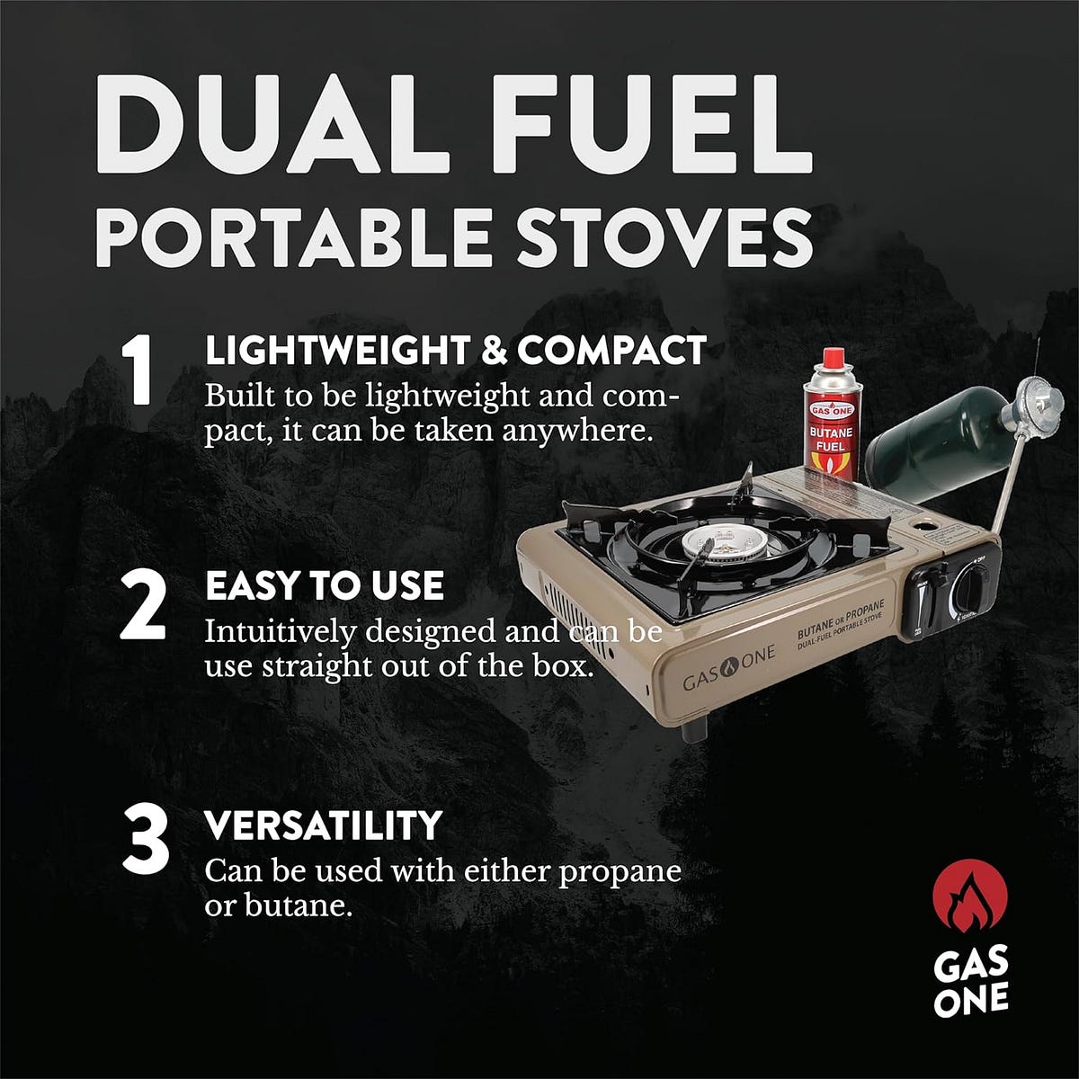 Gas One GS-3400P Propane or Butane Stove: The Ultimate Portable Camping ...