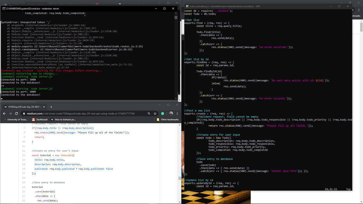 #100DaysOfCode Day 30: To-Do List using MERN Stack — Back-end (Part 1) | by Richard Russell ...