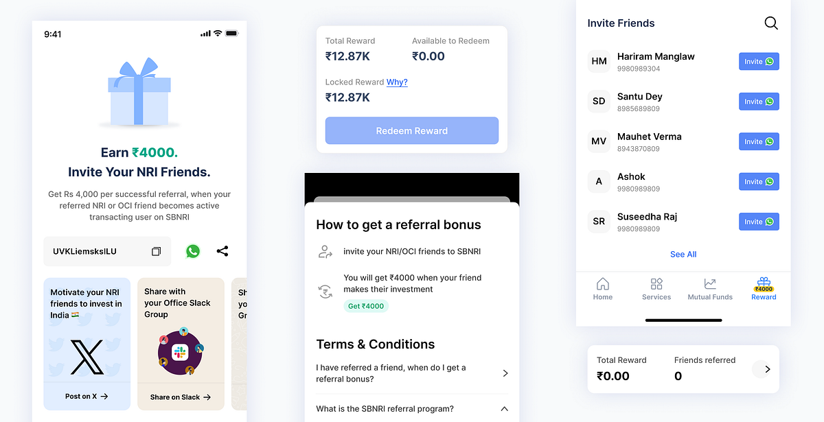 Designing SBNRI’s referral program- UI/UX Case Study | by Hari Manglaw ...