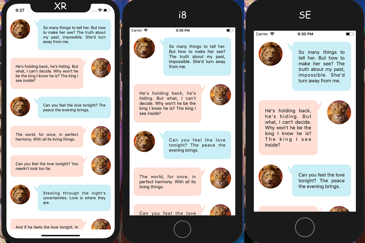 #63 情歌對唱的聊天室畫面：Can You Feel The Love Tonight | by Yuwen Chiu | 彼得潘的 Swift iOS App 開發教室 | Medium