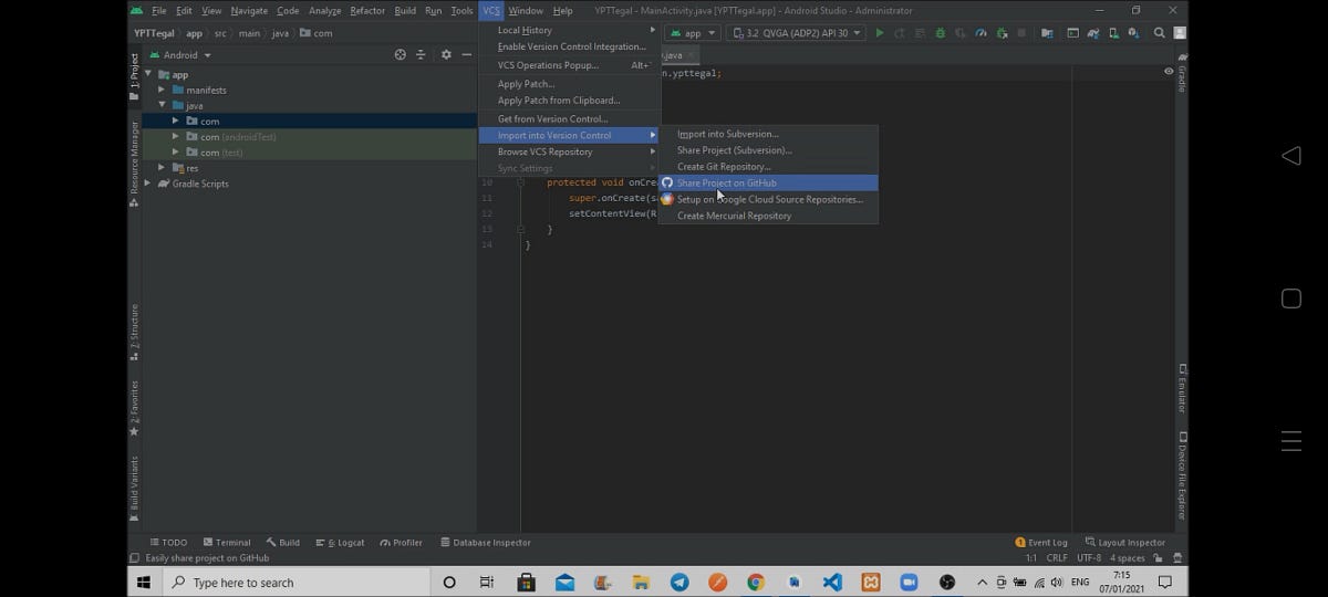 Push Project Android Studio Ke GitHub - Akmal - Medium