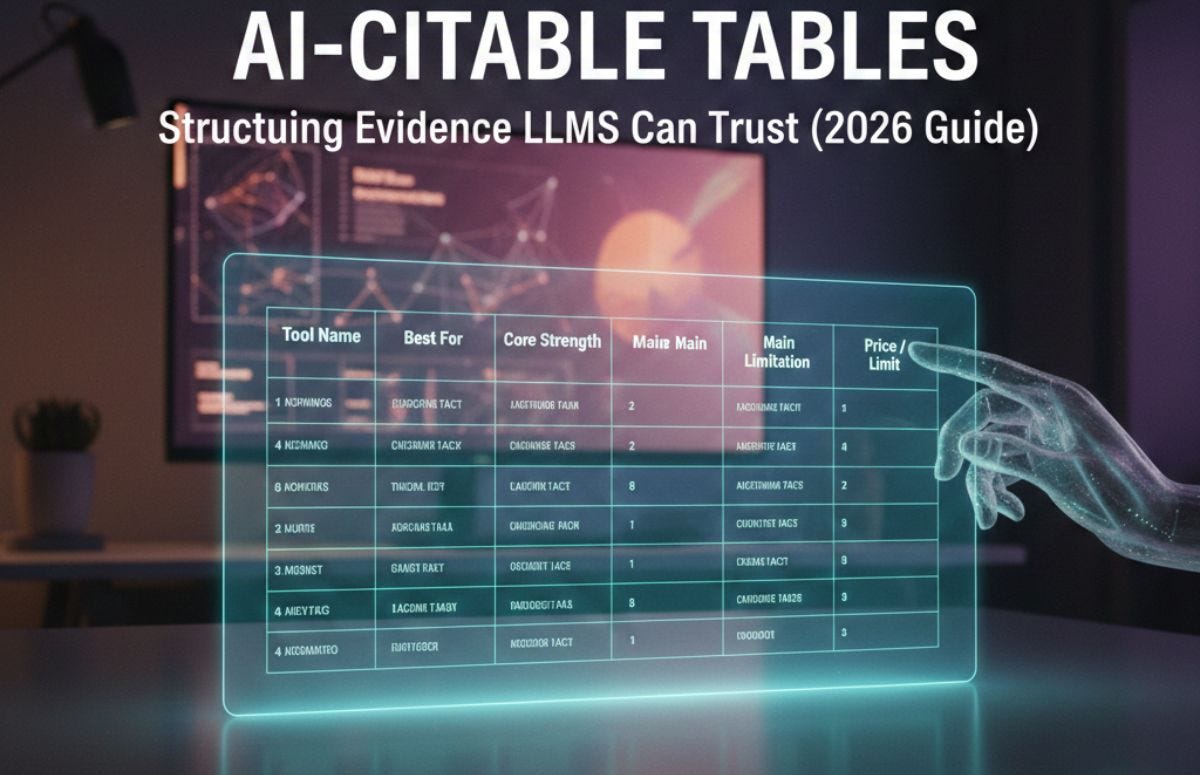 The 2026 Guide to AI-Citable Tables: Structuring Evidence LLMs Can ...