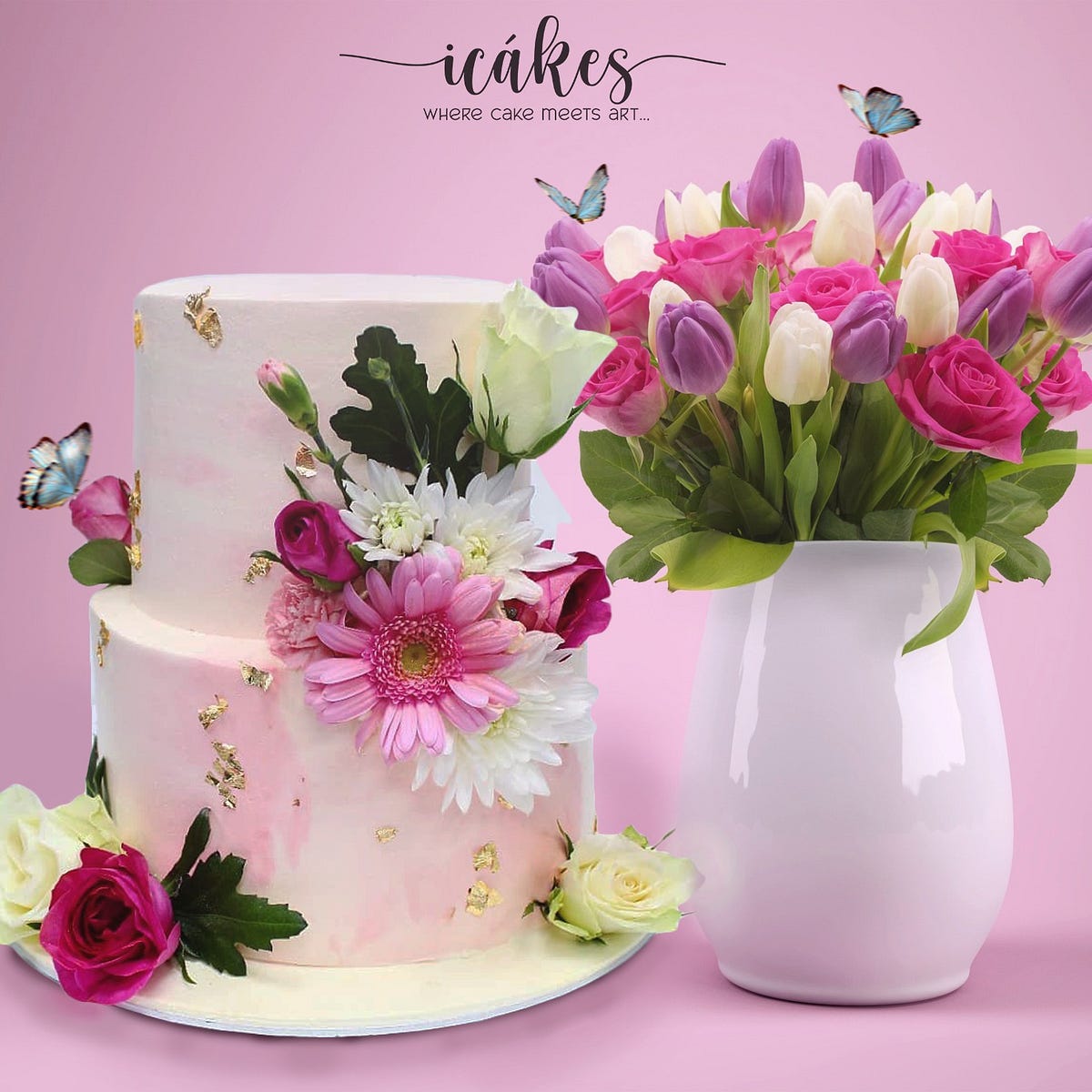 Experience a garden of flavors with our delicate floral cake. 🌸🌸 ...