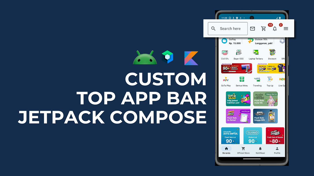 Custom Top App Bar menggunakan Jetpack Compose | by Guna Dermawan | Medium