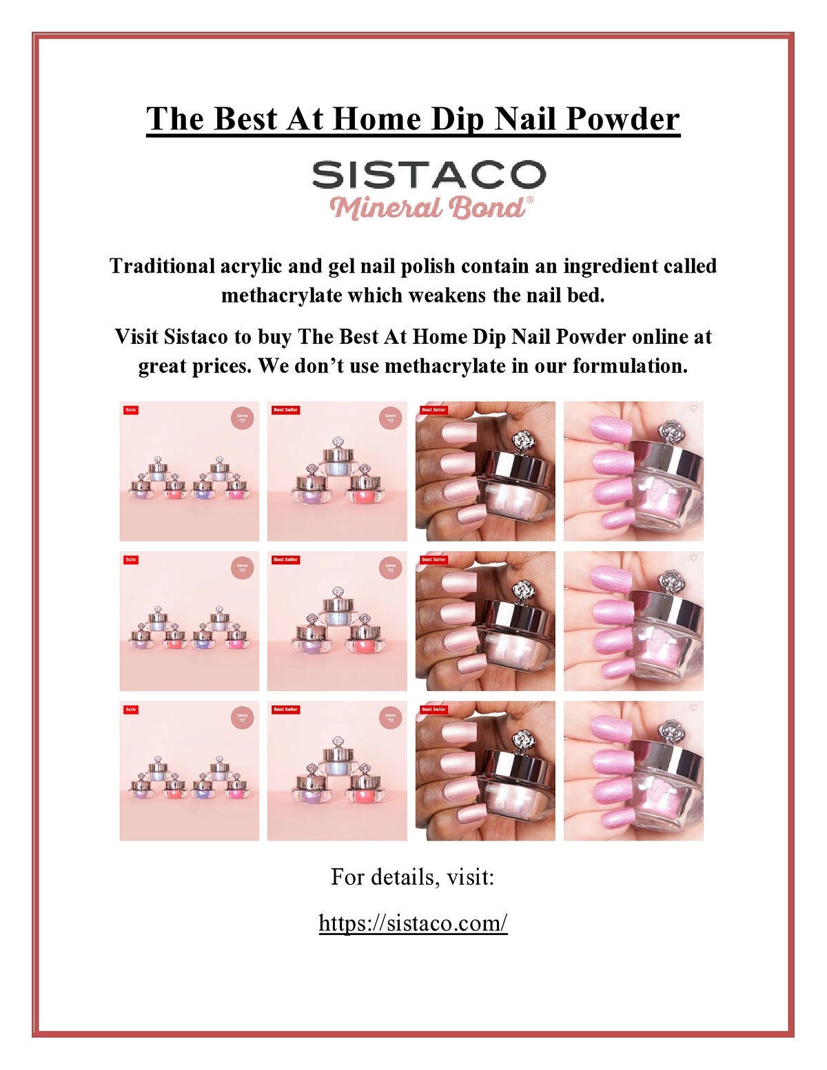 The Best At Home Dip Nail Powder - sistaco Nail kits - Medium