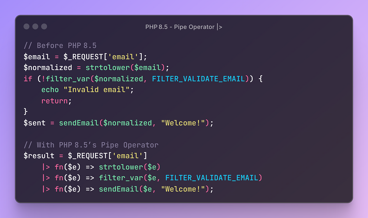 PHP 8.5 Pipe Operator: Simplify Your Workflow | by Arslan Butt | Medium
