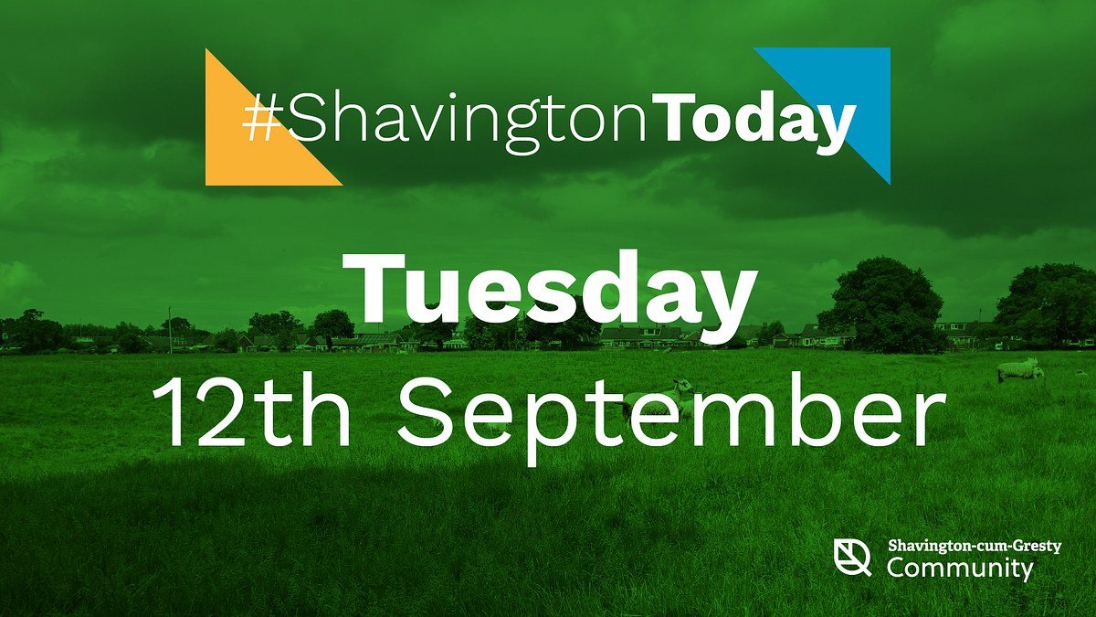 Tuesday 12th September: What’s On | by Laura Gibbs | Shavington Online ...