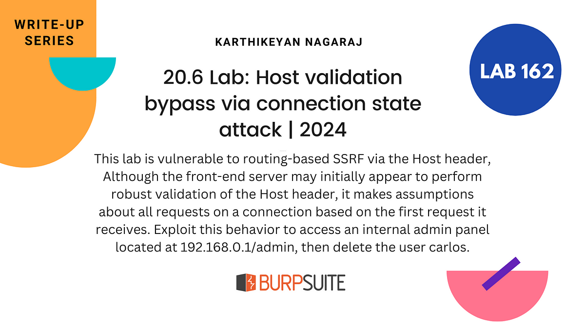 20 6 Lab Host Validation Bypass Via Connection State Attack 2024 By Karthikeyan Nagaraj