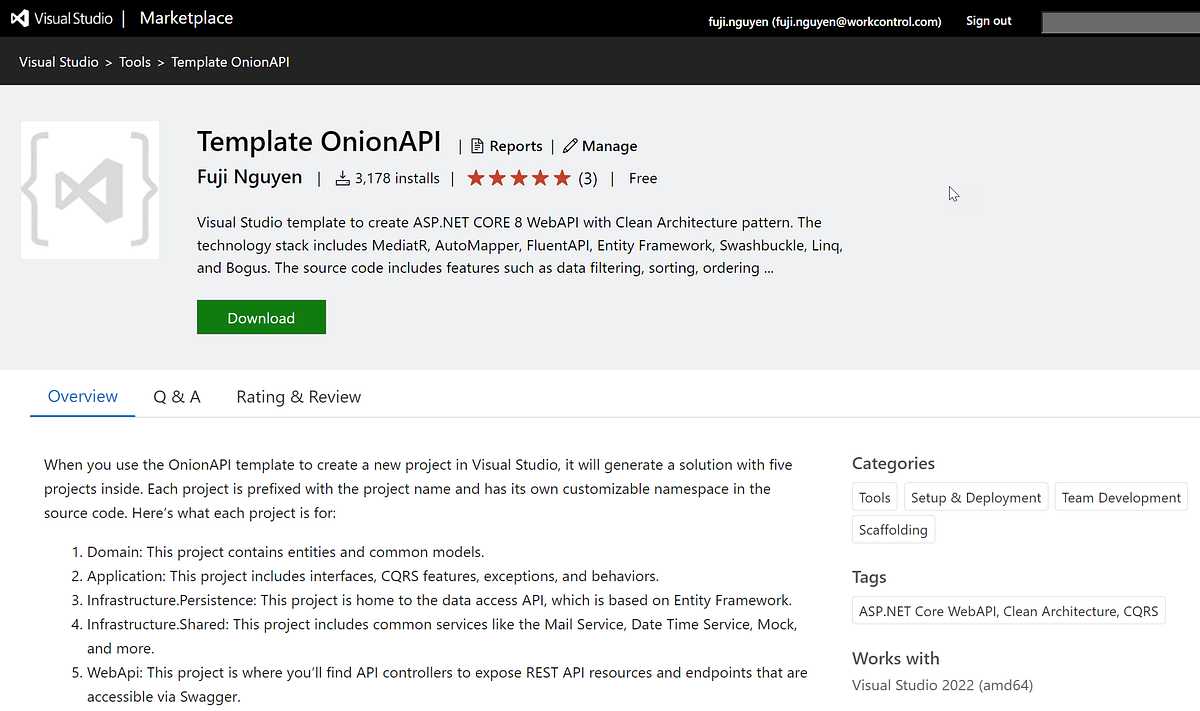 VS 2022 Template For Clean Architecture REST API: Template OnionAPI ...