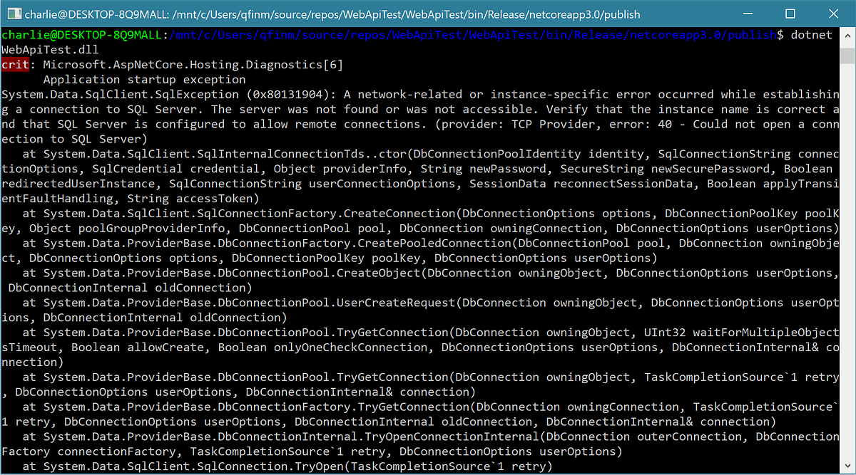 Asp.Net Core 3 (API)佈署執行於 Linux (ubuntu 18.04) 產生SqlException (0x80131904)錯誤 | by Charlie Chen ...
