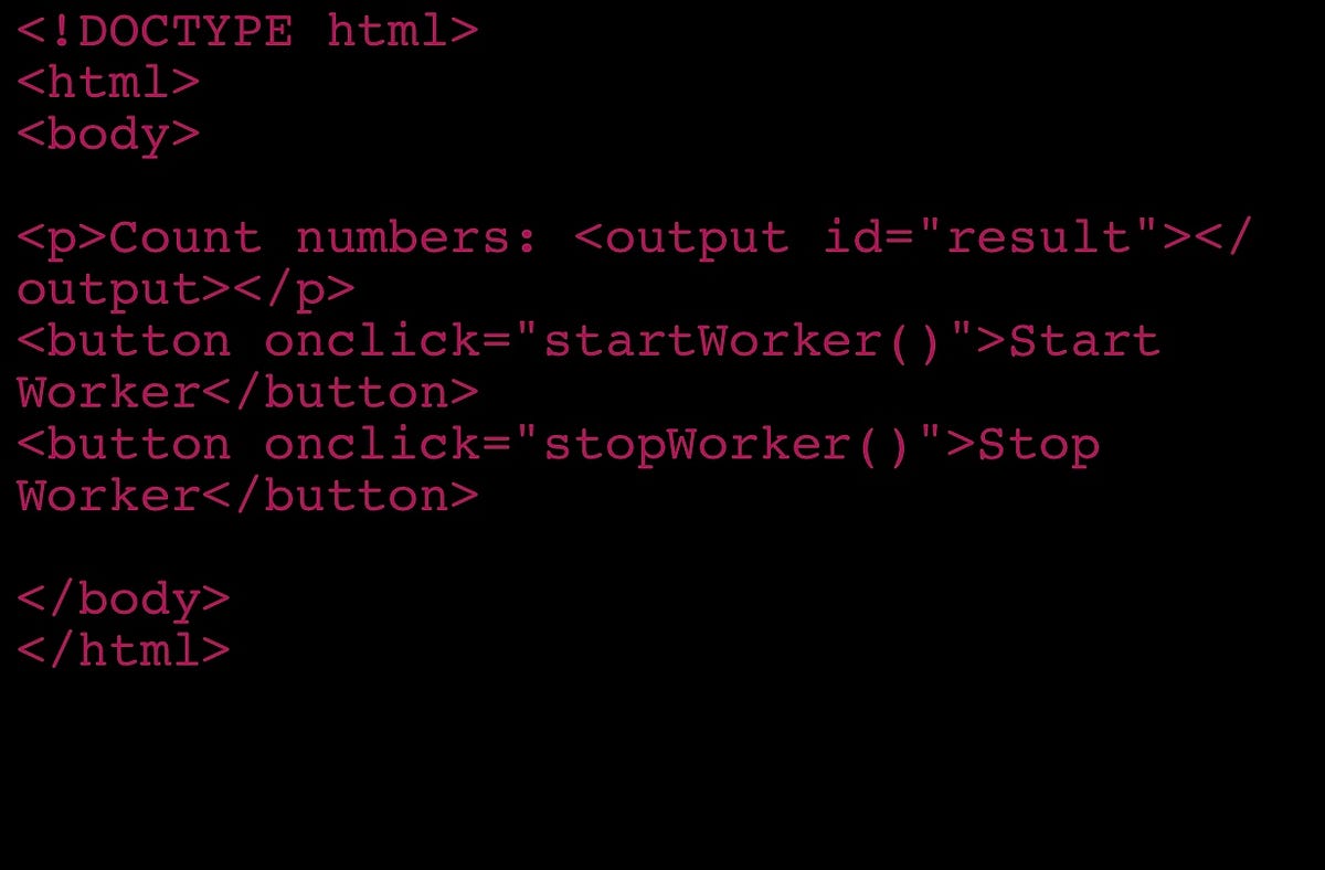 HTML Web Workers. What is a Web Worker? | by Emmanuel Migron | Medium