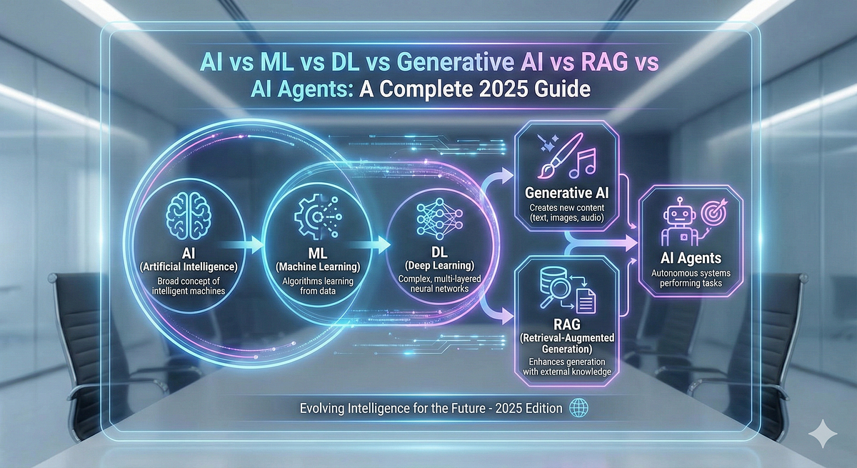 AI vs ML vs DL vs Generative AI vs RAG vs AI Agents: A Complete 2025 ...