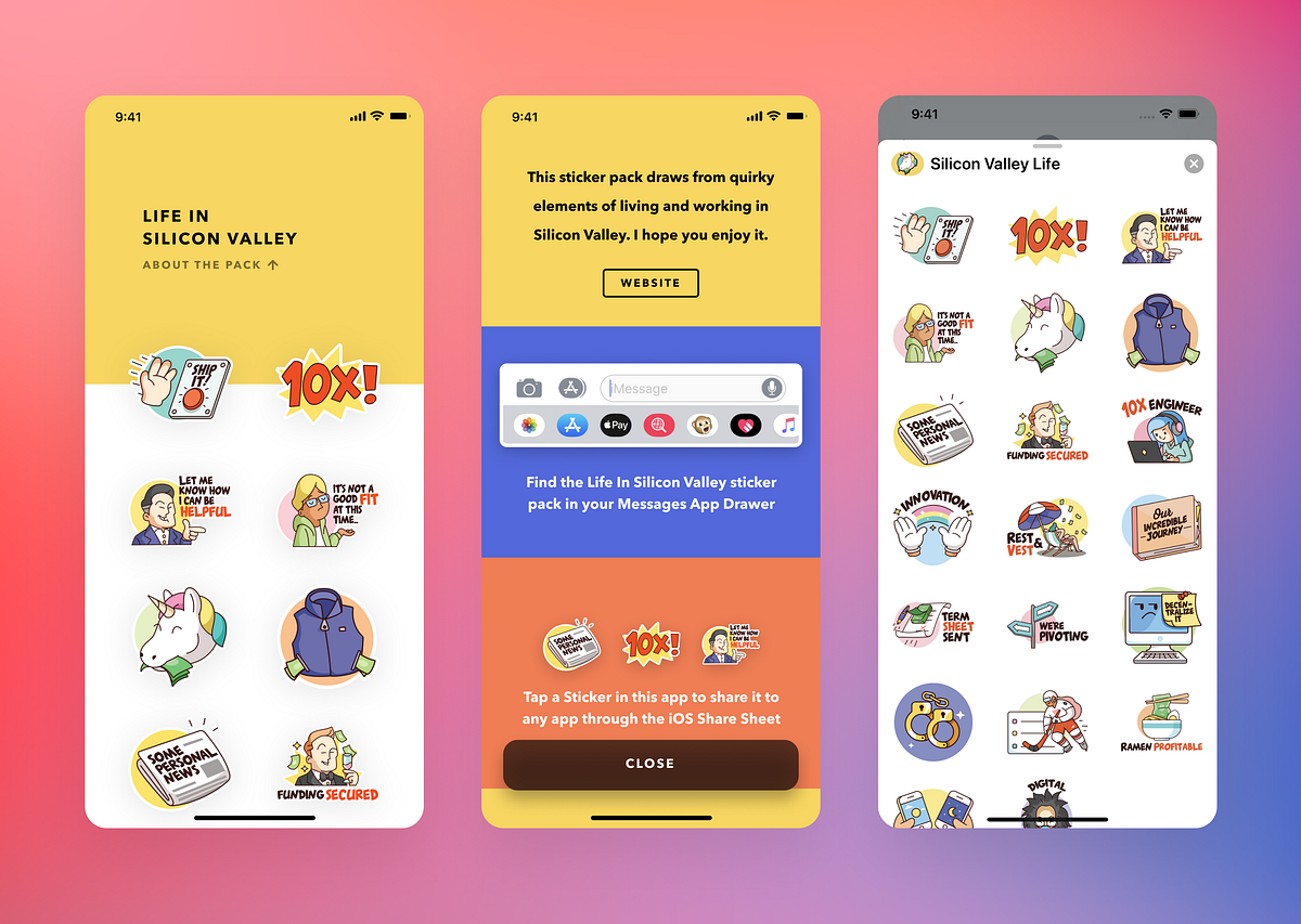 Life In Silicon Valley iMessage Stickers | by Aaron Ng | Aaron's Blog ...