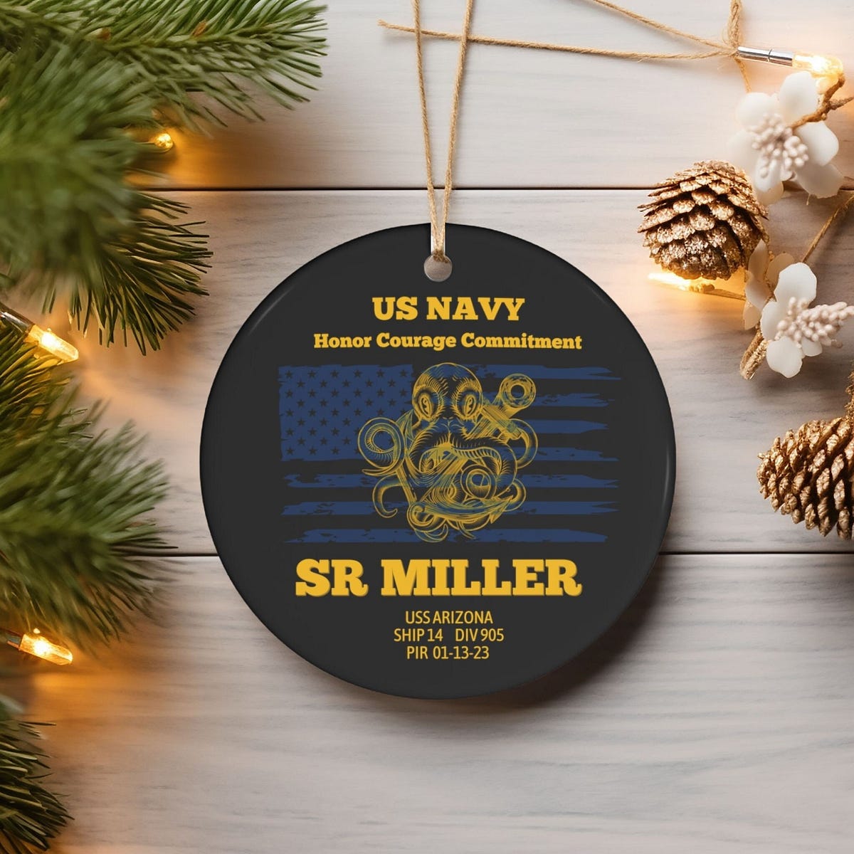 Navy PIR Custom Ornament, Boot Camp Graduation Anchor, Navy Mom, Navy ...